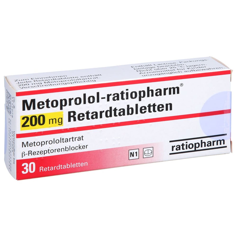 Metoprolol-ratiopharm 200 mg 30 Stück online bestellen