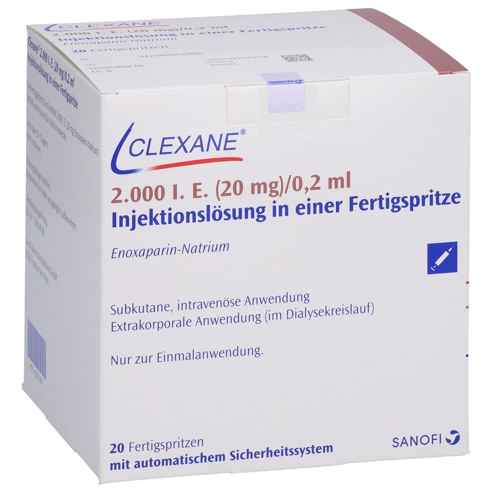 Clexane 2000 I.E. (20 mg)/0,2 ml Injektionslösung 20 Stück online bestellen