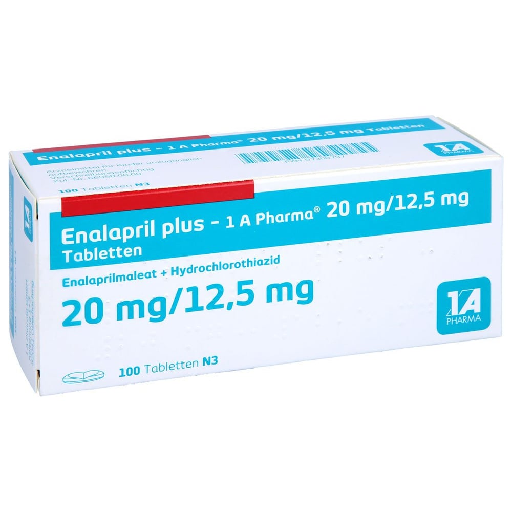 Enalapril plus-1A Pharma 20 mg/12,5 mg 100 Stück online bestellen