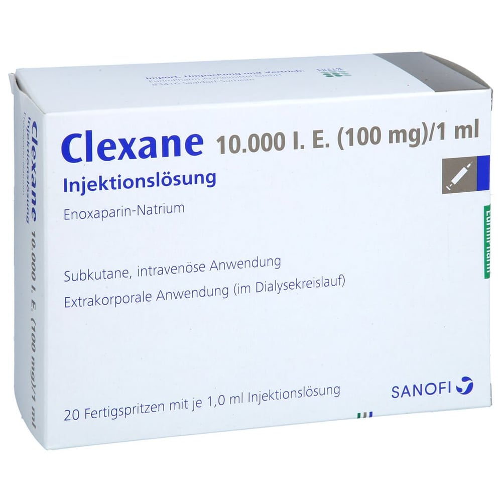 Clexane 10000 I.E. (100 mg)/1 ml Injektionslösung 20 Stück online bestellen