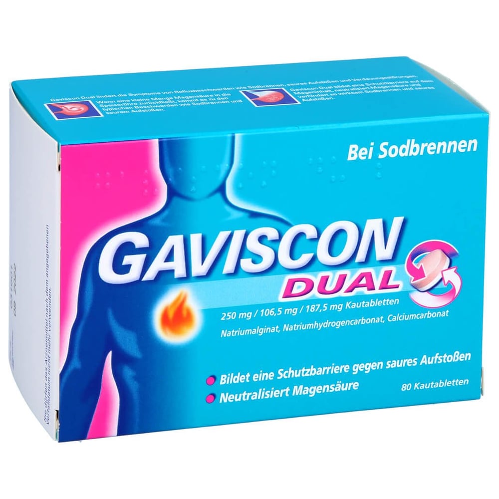 Gaviscon Dual 250 mg/106,5 mg/187,5 mg 80 Stück kaufen (PZN 15865585)